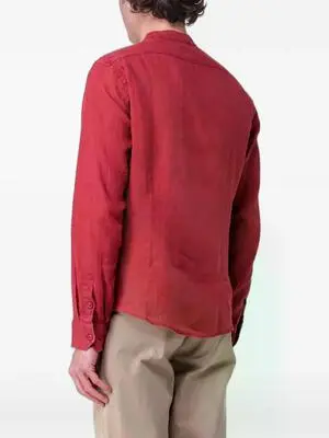 BLAUER. Linen Mandarin-collar Shirt