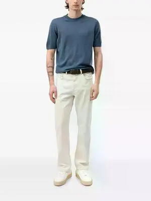 BOSS Short-sleeve Ribbed-trim Sweater