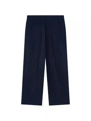 Giorgio Armani Navy Tailored Straight-leg Trousers - Blue