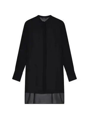 Emporio Armani Semi-sheer Chiffon Shirt - Black