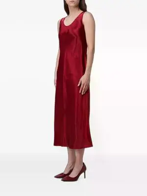 Max Mara Sleeveless Satin Midi Dress