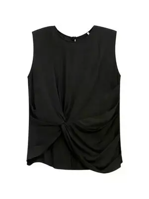 Liviana Conti Sleeveless Twist-detail Top - Black