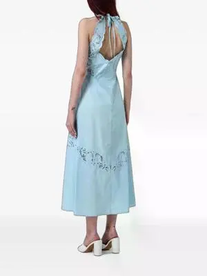 TWINSET Broderie Anglaise Halterneck Maxi Dress