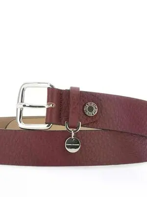 GIANNI CHIARINI Engraved Logo Leather Belt - Red