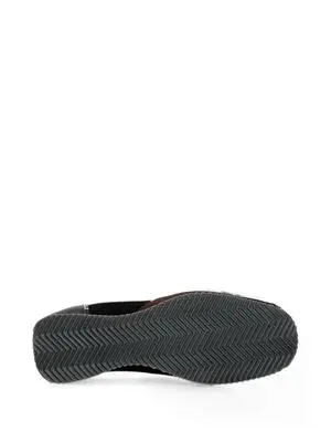 WALES BONNER Paris Contrast-stitch Leather-panelled Sneakers - Black
