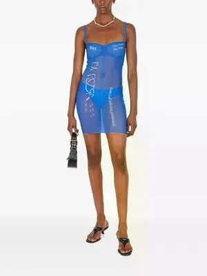 DI PETSA Digital Print Mesh Mini Dress
