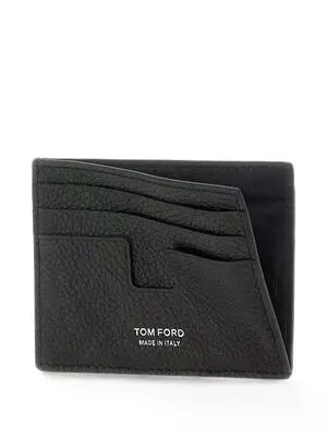 TOM FORD T Line Grain Leather Card Holder