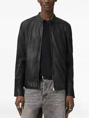 ALLSAINTS Slim Fit Leather Jacket - Black
