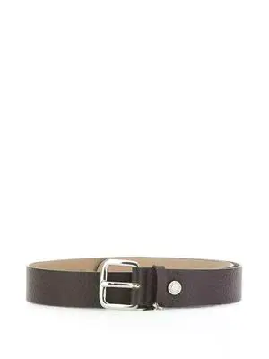 GIANNI CHIARINI Grained Leather Belt With Logo Charm