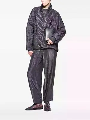 Giorgio Armani Open-knit Scoop-back Sweater - Grey