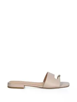 Guess Tablita Logo-plaque Toe-strap Sandals - Neutrals