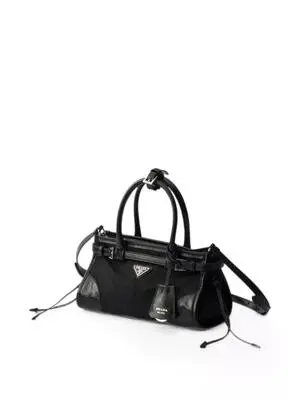 Prada Bonnie Small Re-nylon And Leather Handbag
