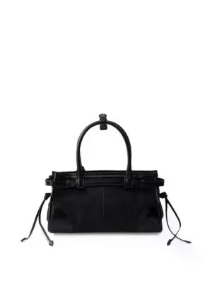 Prada Bonnie Small Re-nylon And Leather Handbag - Black