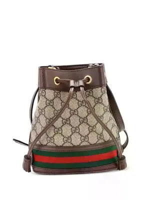 Gucci Ophidia Gg Coated Canvas Mini Bucket Bag - Brown