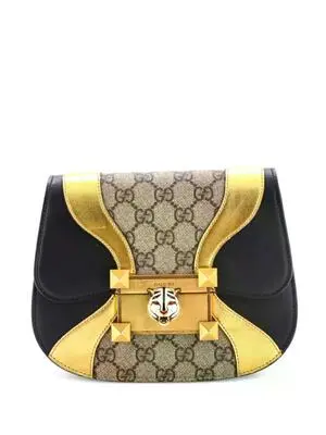 Gucci Osiride Gg Coated Canvas And Leather Shoulder Bag - Black