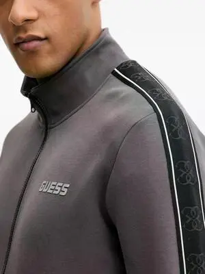 Guess Logo Print Zip-up Sweatshirt