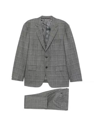 Canali Check-pattern Single-breasted Suit - Grey