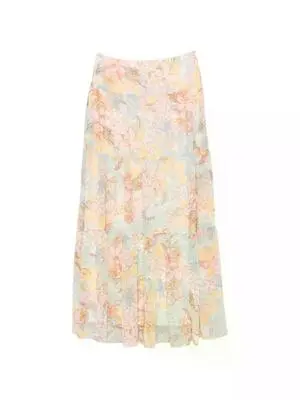 Ralph Lauren Floral Print Tiered Midi Skirt