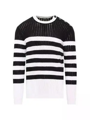 Balmain Marinière Ribbed-knit Sweater