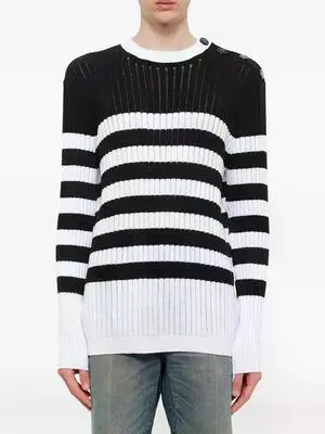 Balmain Marinière Ribbed-knit Sweater
