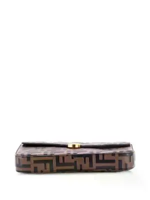 Fendi Zucca Embossed Leather Envelope Clutch Bag