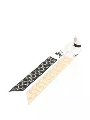 Celine 2020s Triomphe Lavallière Ribbon Scarf - Black