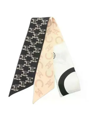 Celine 2020s Triomphe Lavallière Ribbon Scarf