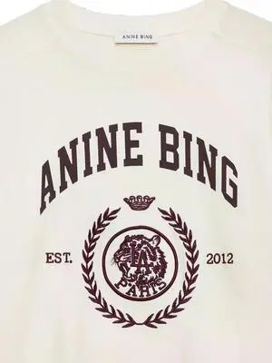 ANINE BING Jaylin Collegiate Cream T-shirt