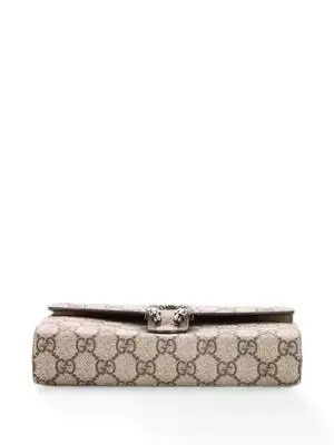 Gucci Dionysus Chain Wallet Gg Coated Canvas - Brown