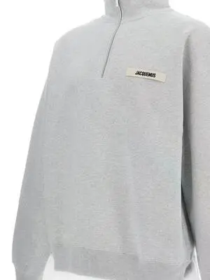 Jacquemus Gros-grain Zip-up Cotton Sweatshirt