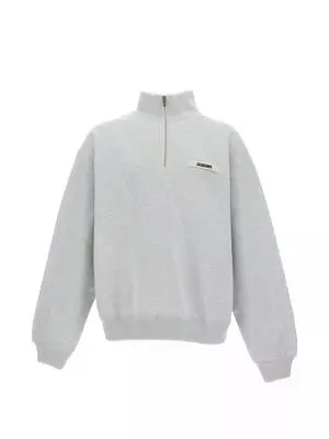 Jacquemus Gros-grain Zip-up Cotton Sweatshirt