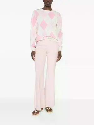 VICOLO Argyle Pattern Crew Neck Sweater