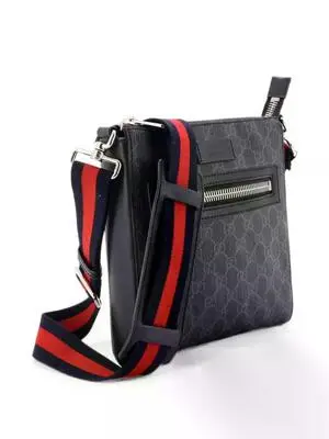 Gucci Gg Coated Canvas Messenger Bag With Web Strap