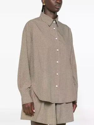 Enza Costa Mini-plaid Pattern Shirt