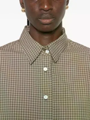 Enza Costa Mini-plaid Pattern Shirt