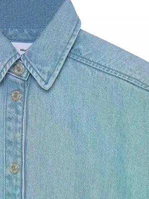 WON HUNDRED Short Sleeve Acid Wash Denim Shirt
