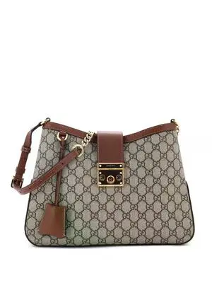 Gucci Padlock Chain Gg Coated Canvas Shoulder Bag