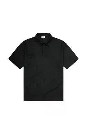 KROST Rib-knit Short-sleeve Polo Shirt - Black