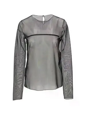 TOM FORD Sheer Long-sleeved Blouse - Black