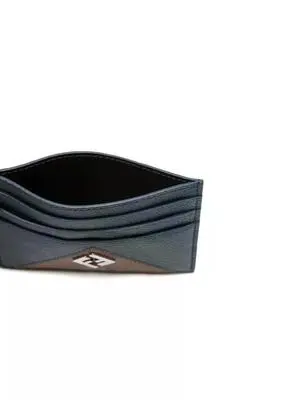 Fendi Logo-plaque Pebbled-leather Cardholder