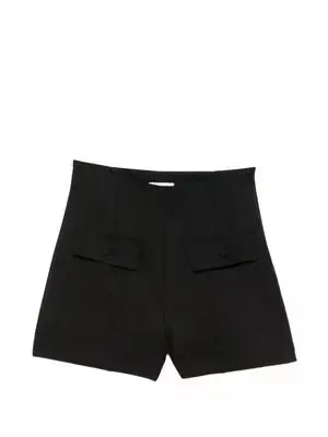 Sandro High-waisted Shorts With Side Zip - Black