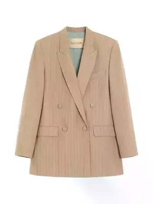 Valentino Garavani Pinstripe Double-breasted Blazer - Neutrals