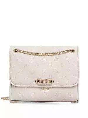 Guess Anise Logo-embossed Shoulder Bag - Neutrals