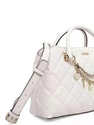 Guess Libby Quilted Charm-detail Tote Bag - Neutrals
