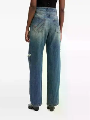 ANIYE BY Frida Distressed Wide-leg Jeans