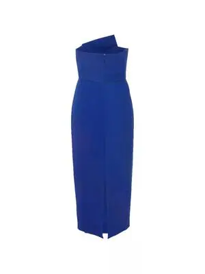 Roland Mouret Strapless Asymmetric Midi Dress