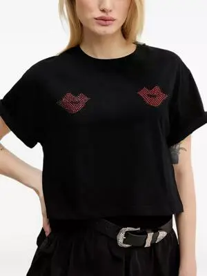 ANIYE BY Embellished Logo Crystal T-shirt