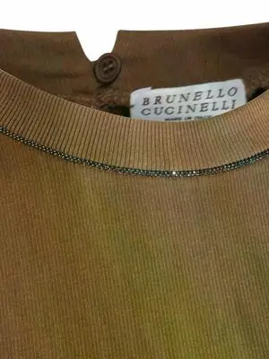 Brunello Cucinelli Monili Trim Ribbed High Neck T-shirt
