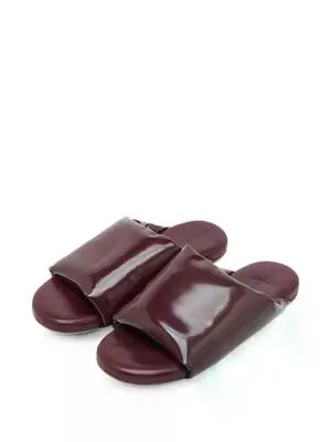 Bottega Veneta Burgundy Leather Slides