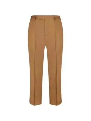 DELL'OGLIO Pressed Crease Trousers - Brown